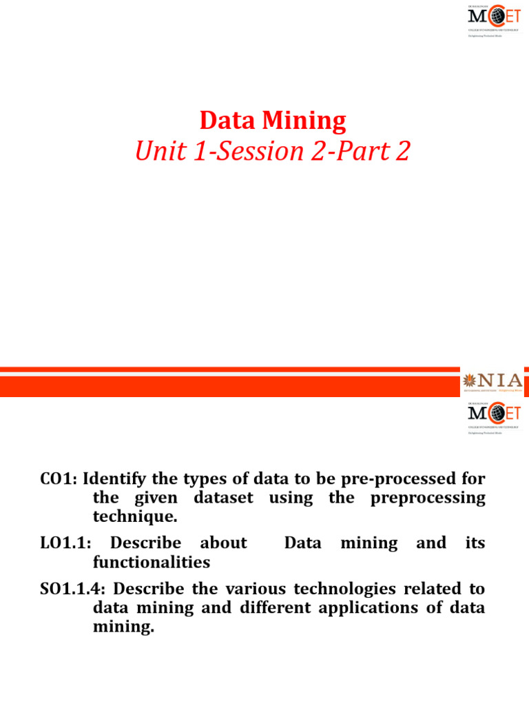III-IT-Data Mining Unit 1-Session 2-Part2 | PDF | Data Mining | Data