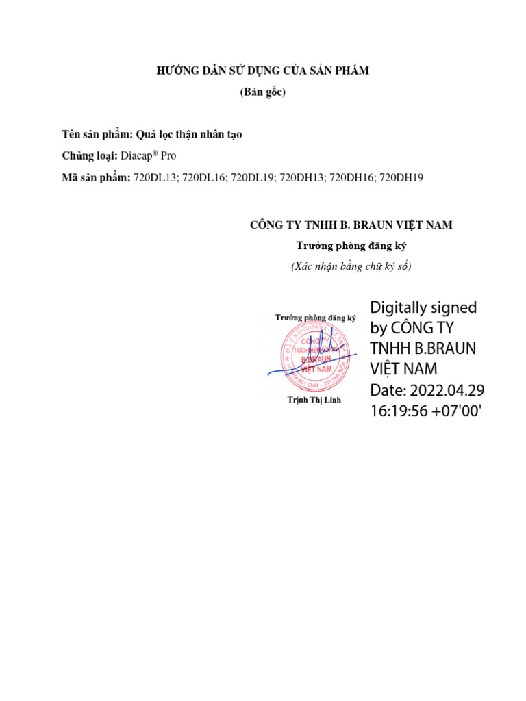 [Hướng dẫn - EN] B. Braun - Diacap® Pro | Download Free PDF ...