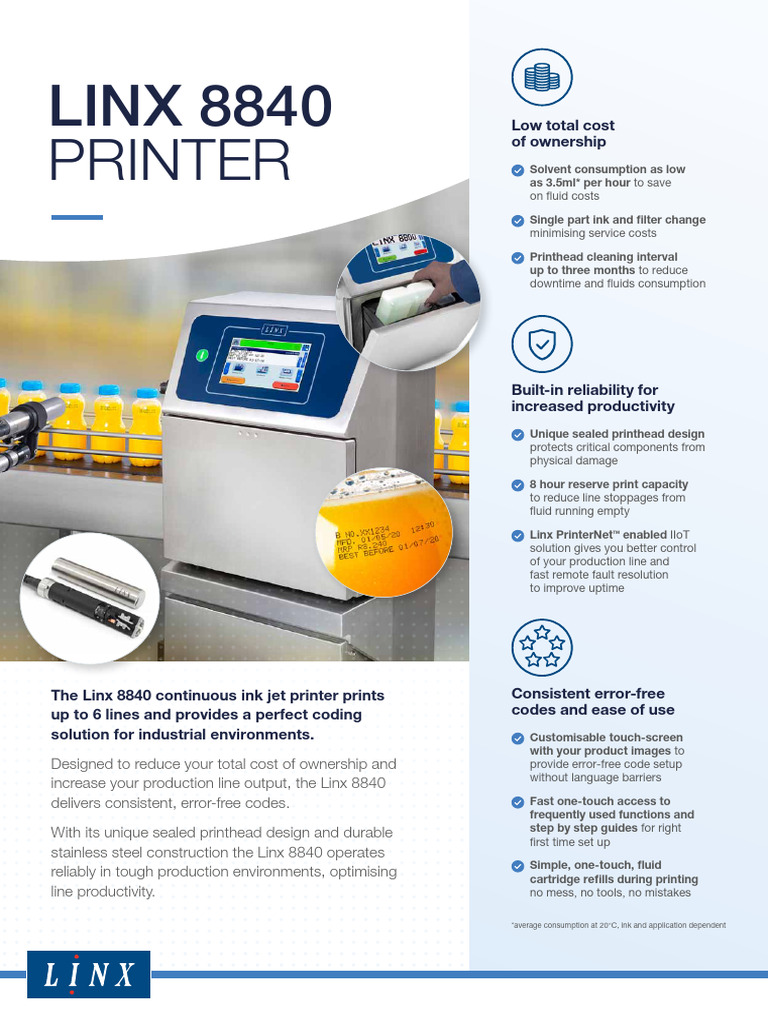 linx-8840-datasheet | PDF | Printer (Computing) | Computing