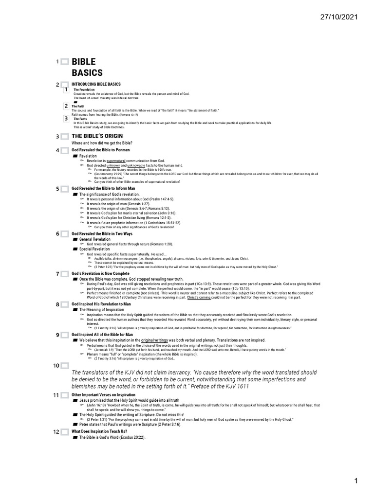 Bible Basics 01 | PDF | Revelation | Bible