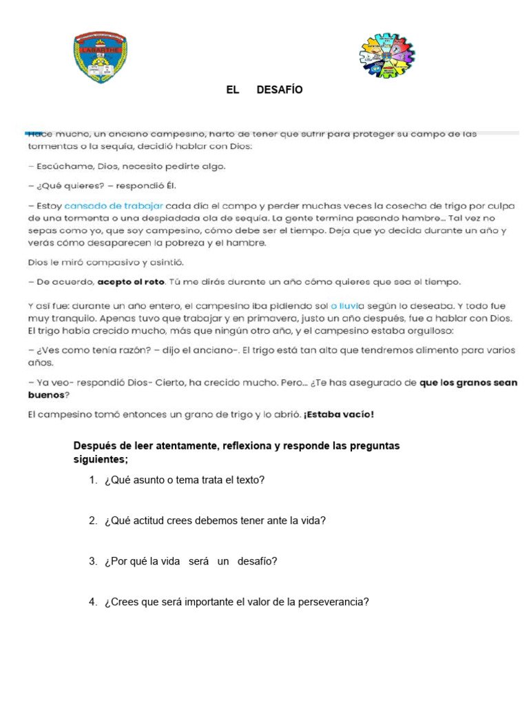 Lectura El Desafio | PDF