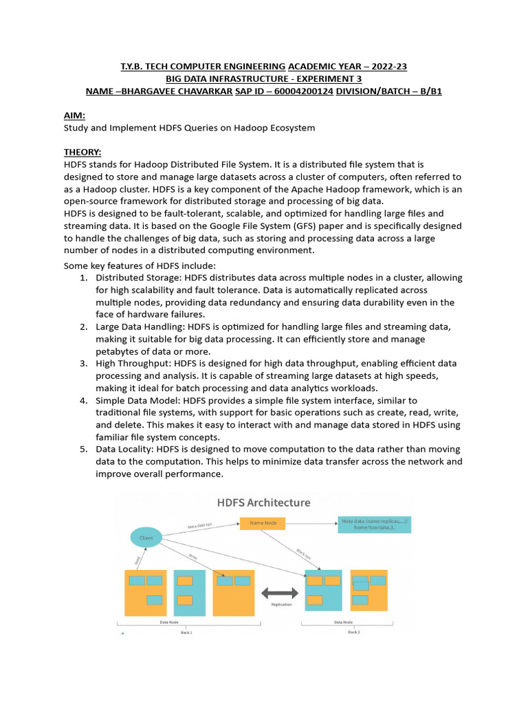 Exp3 BDI 60004200124 | PDF | Apache Hadoop | Computer File