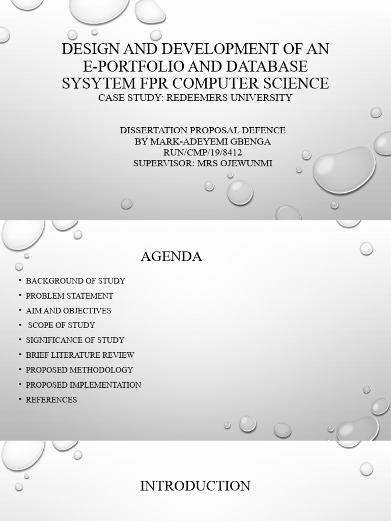 DESIGN AND DEVELOPMENT OF AN E-PORTFOLIO AND DATABASE Run | PDF