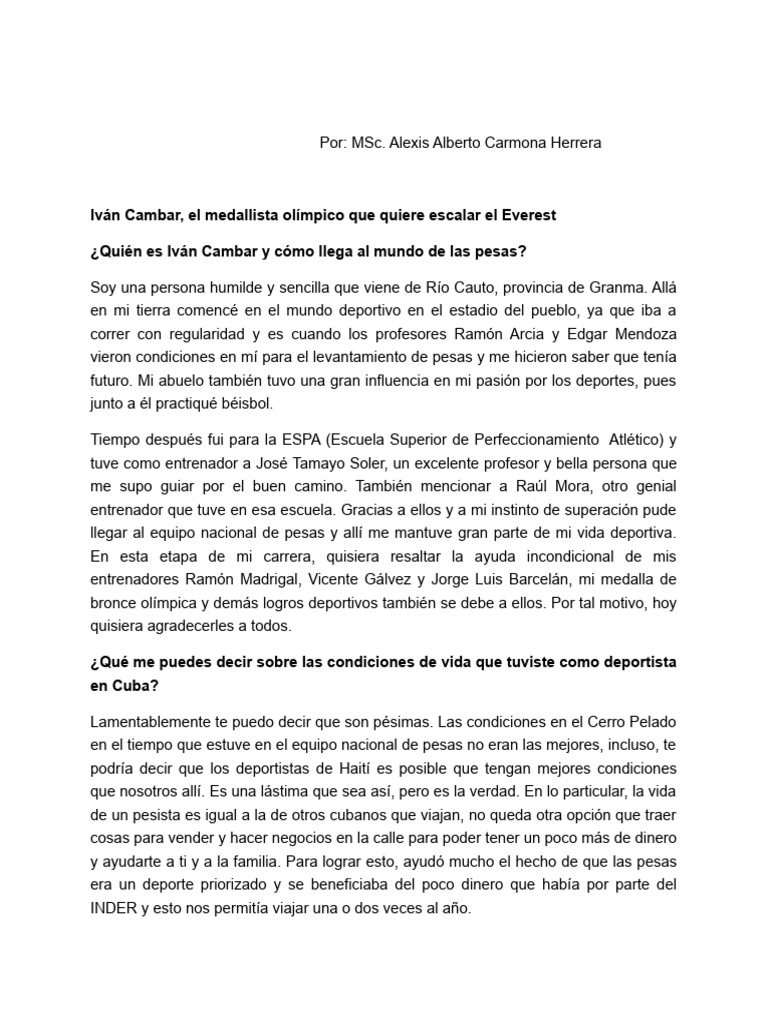 Iván Cambar Entrevista 2 | PDF | Cuba