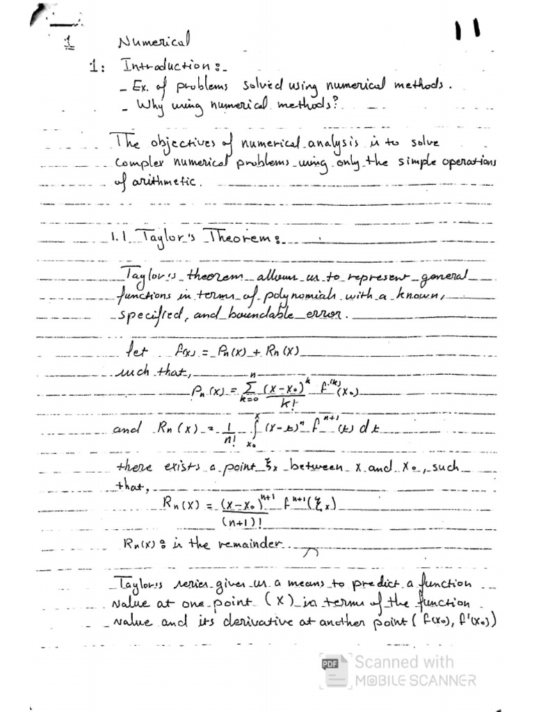 Numerical Methods - Errors | PDF