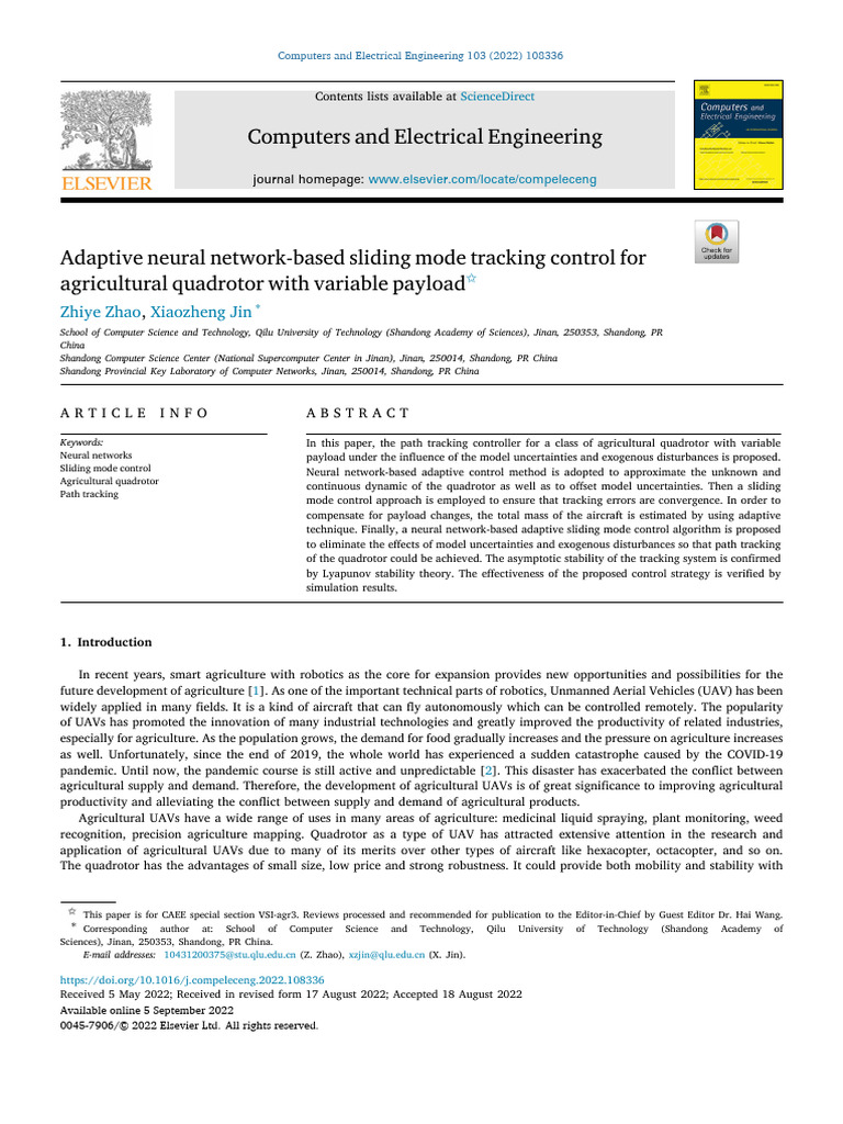Adaptive neural network-based sliding mode tracking control for | PDF | Control Theory | Applied ...