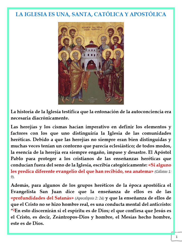 2 de Enero - La Iglesia Es Una, Santa, Católica y Apostólica | PDF | Iglesia Católica | Cristo ...