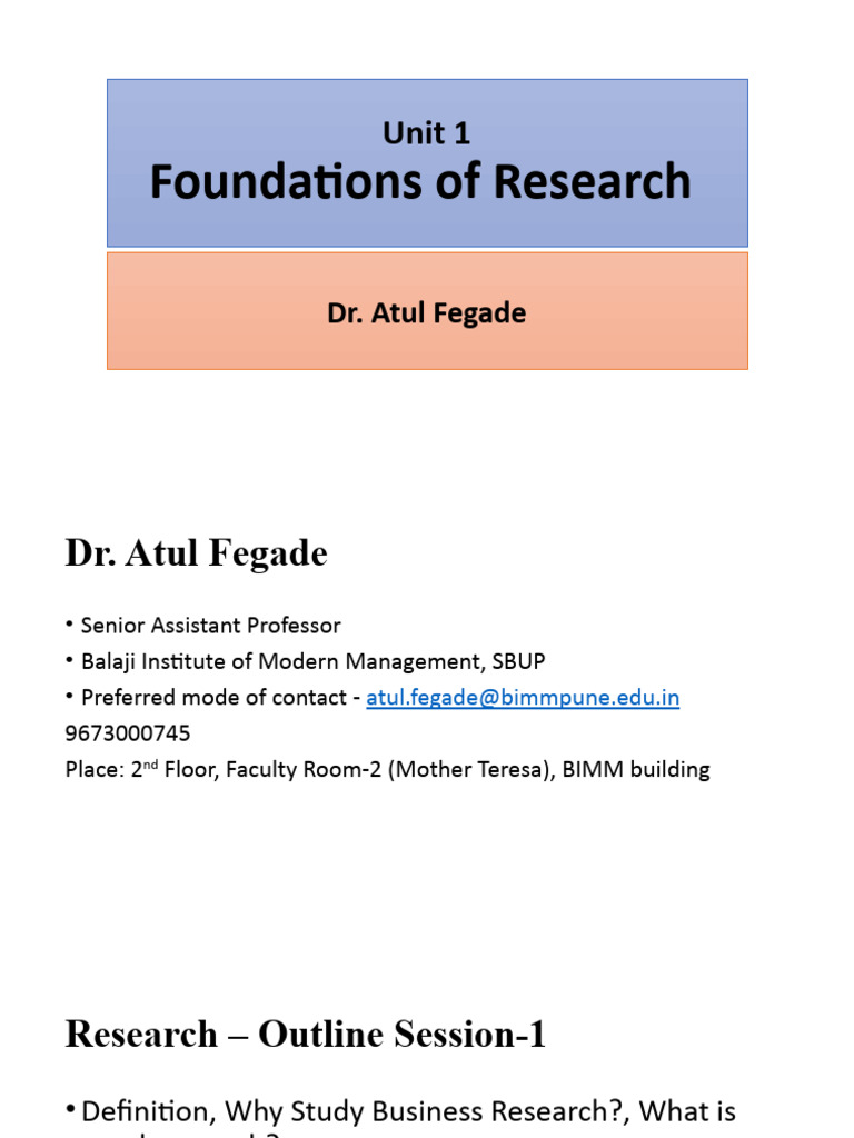 Unit 1 Foundations of Research | PDF | Hypothesis | Null Hypothesis