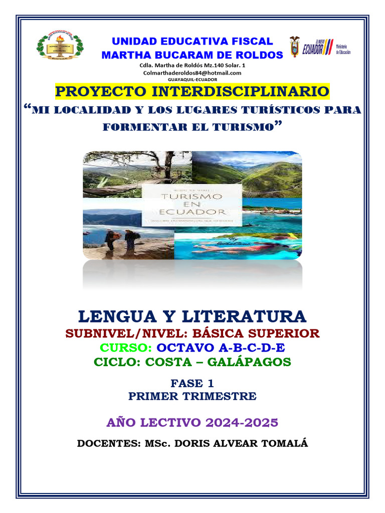 Fase 1 Proyecto Interdisciplinario Octavo | PDF | Ecuador