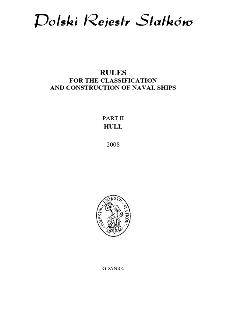 Rules For Naval Ships - Hull Polacas 2008 | PDF | Bending | Finite ...