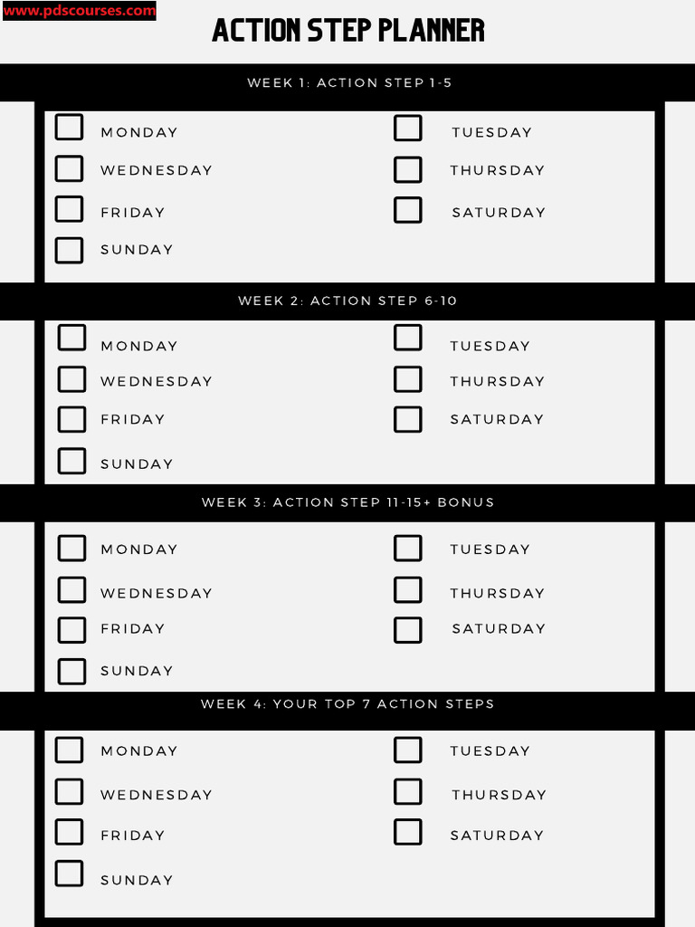 Action Step Planner | PDF