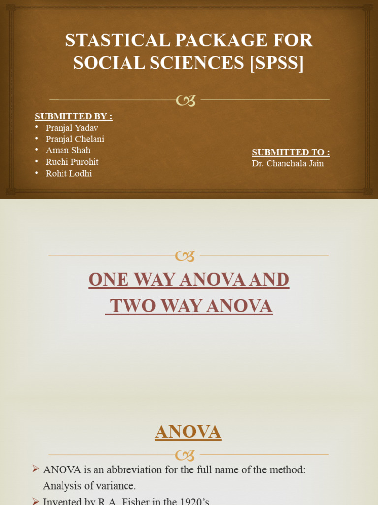 SPSS PPT Final | PDF | Analysis Of Variance | P Value