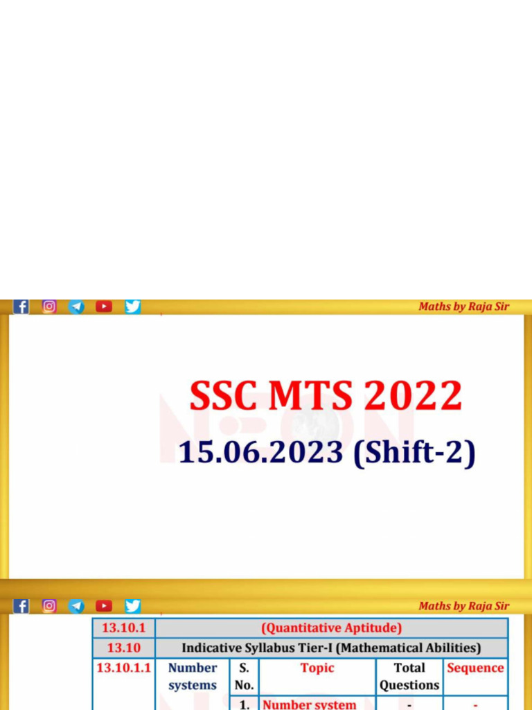 SSC MTS 2022 MATHS ALL 57 SETS PYQs 15,16,17,20 June 2023 ?? Best | PDF