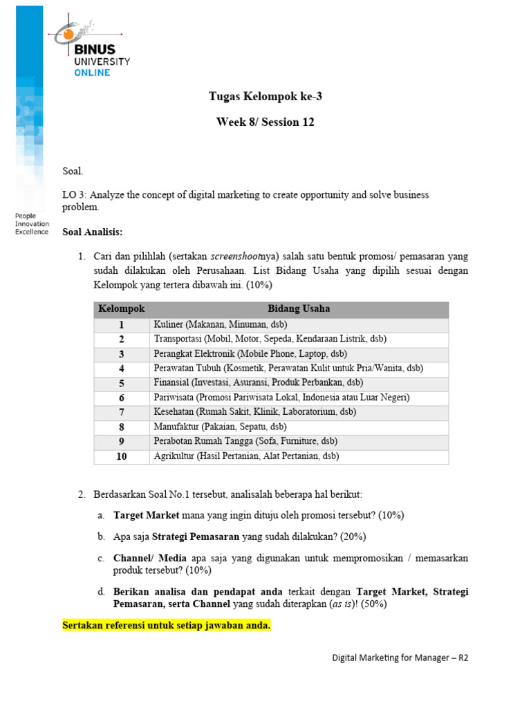 Tugas Kelompok 3 - DMFM | PDF | Bisnis