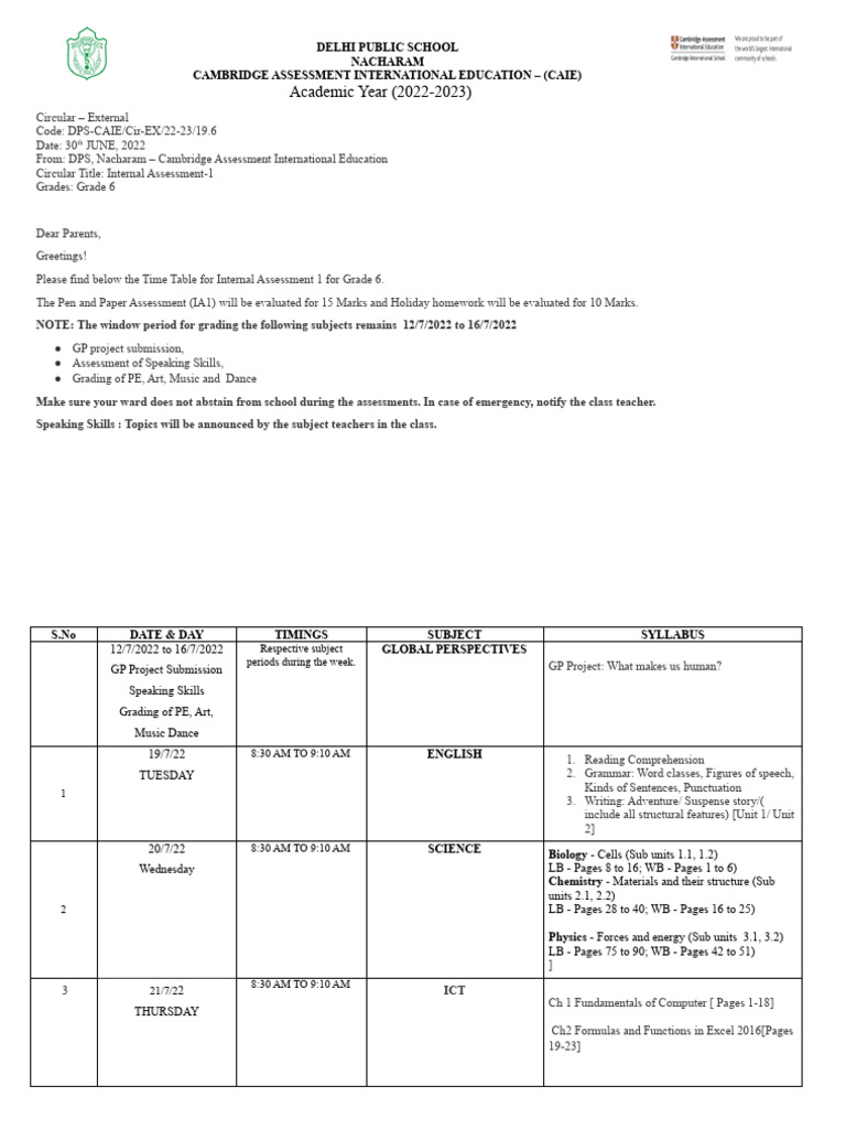 Grade 6 Syllabus | PDF | Linguistics