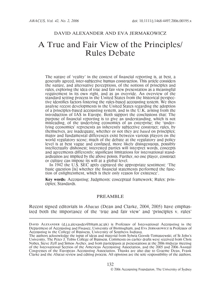 Alexander 2006 | PDF | Financial Accounting Standards Board | Generally ...