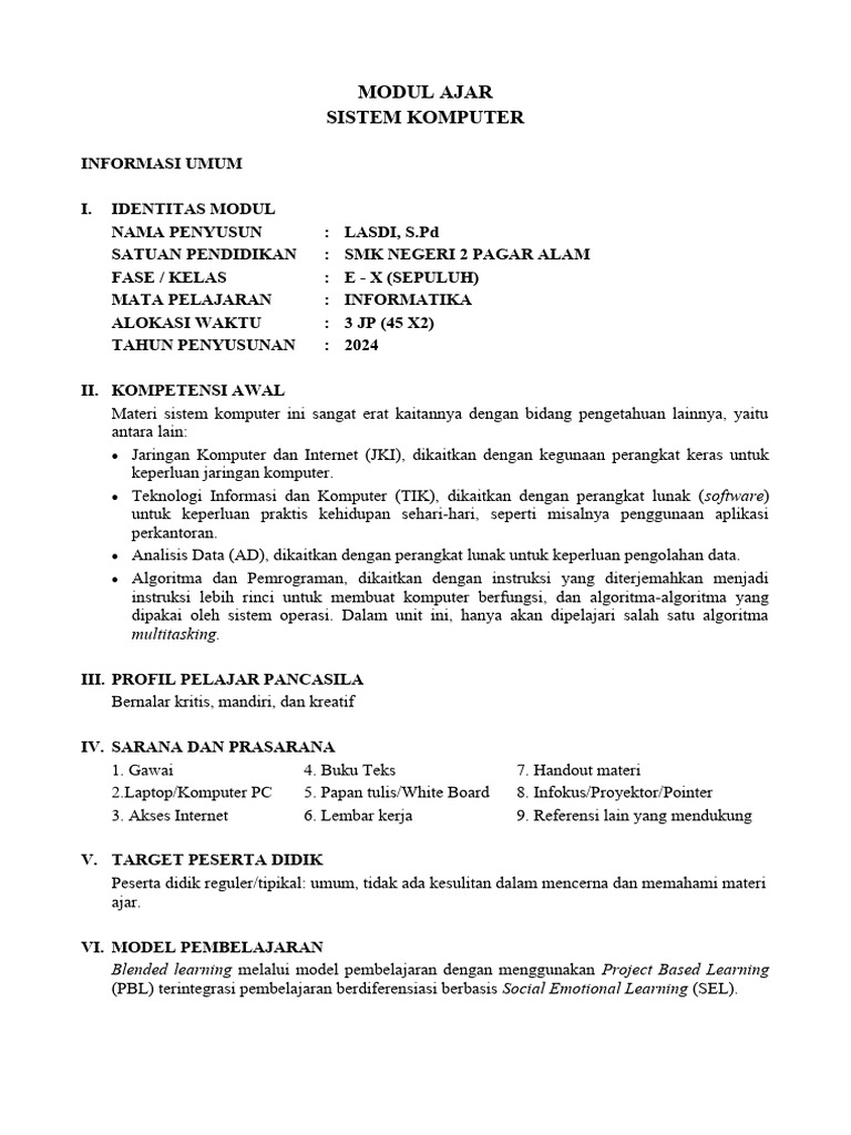 MODUL Sistem Komputer | PDF