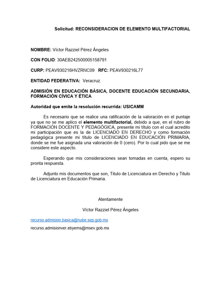 Solicitud Usicamm | PDF