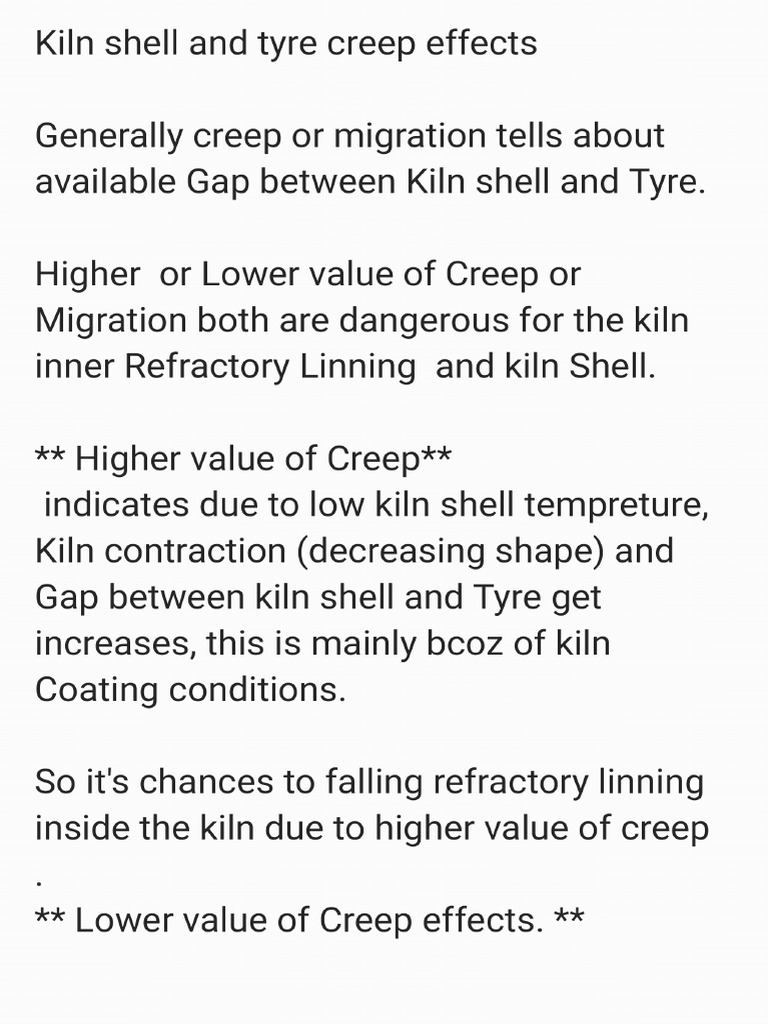 DRI Section Kiln Shell and Tyre Creep Effects | PDF