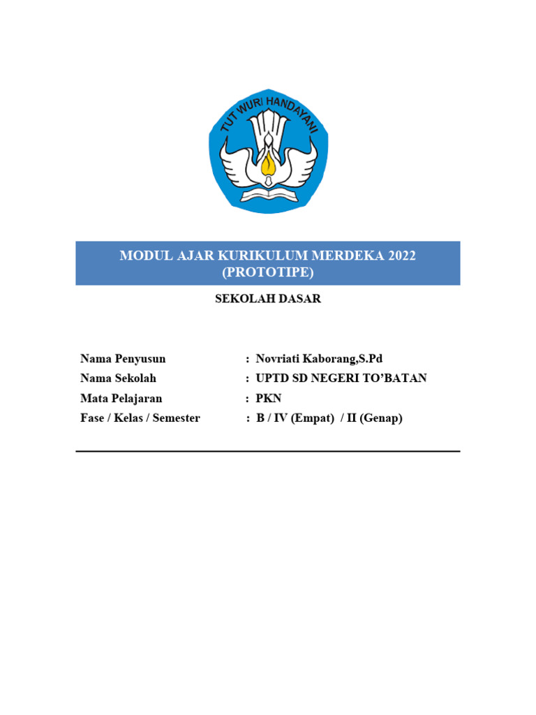 Modul Ajar Kumer 2022, PKN, Novi | PDF