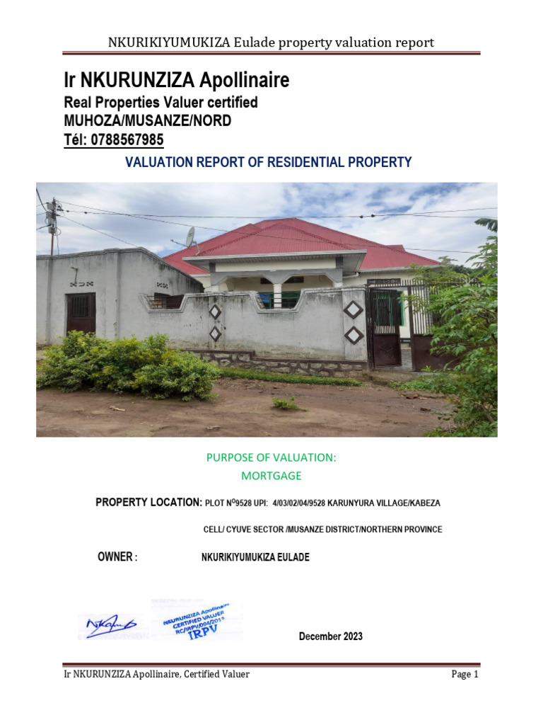 Residential Property Valuation Report | PDF | Real Estate Appraisal ...