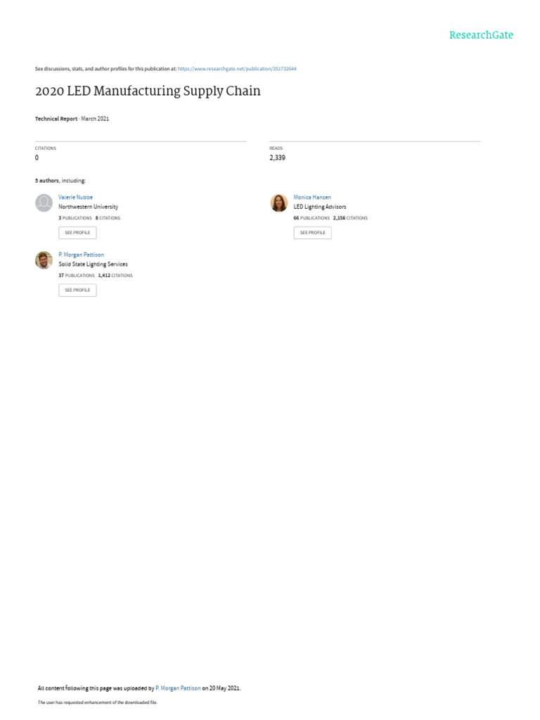 SSL 2020 Led MFG Supply Chain Mar21 | PDF | Light Emitting Diode | Lighting