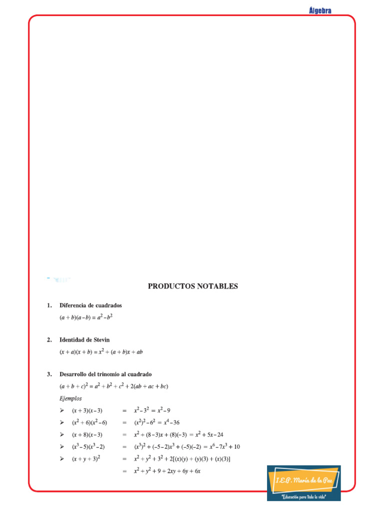 Álgebra 3° Año Act 8 | PDF