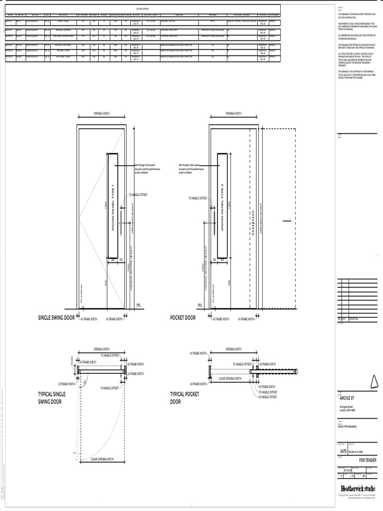 0473-Hs-Dr-A-31-4300 - Door Type Drawing | PDF | Door | Drywall