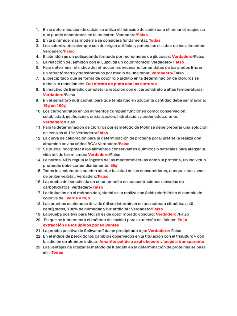 Formulario de Preguntas P#3 Lab Ali. | PDF | Alimentos | Cloruro