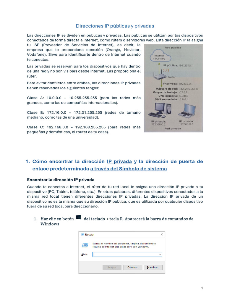 Redes Informáticas - Tutorial Prácticas | PDF | Dirección IP | Protocolos de internet