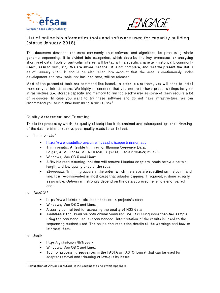 List of Online Bioinformatics Tools and Software - Final | PDF ...