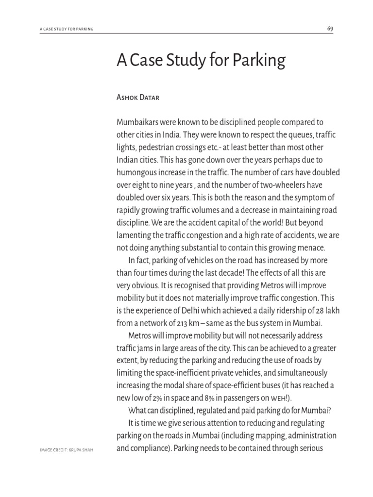 Mumbai Parking Solutions Study | PDF | Parking | Traffic