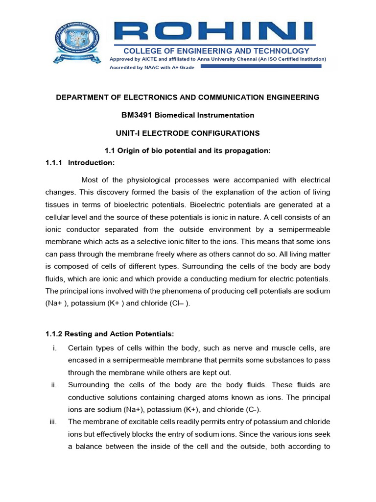 Rohini 30143532553 | PDF | Action Potential | Membrane Potential