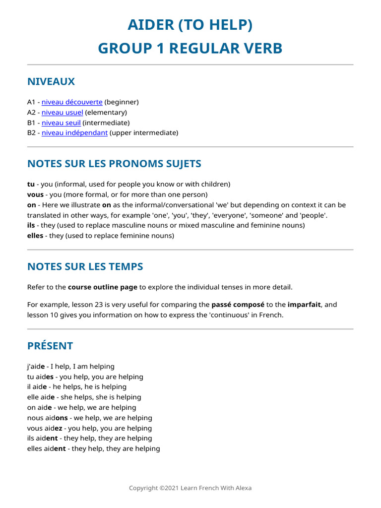 Aider-To-Help-10-French-Tenses 2024-02-06-186819 | PDF | Language ...