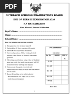 P - 5 Mathematics Mid-Term I Examination | PDF | Mathematics