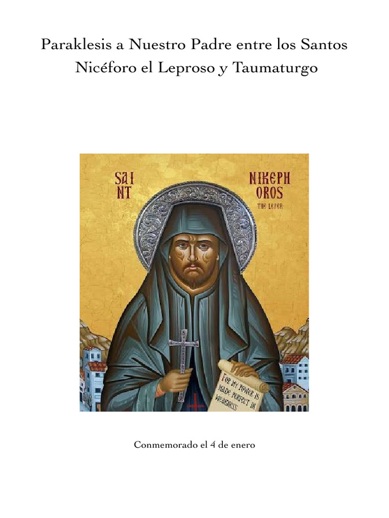 4 de Enero - Venerable Nicéforo El Leproso - Paráklesis | PDF | Pecado ...