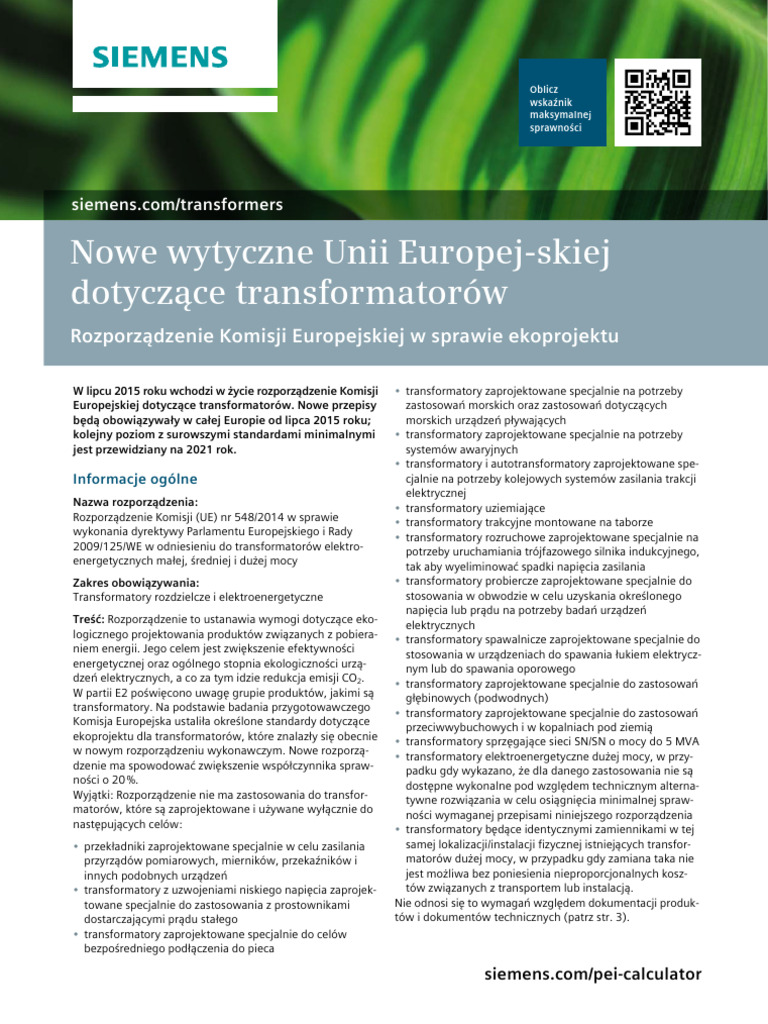 Insert - New Eu Requirements For Transformers - Ecodesign Directive - PL | PDF