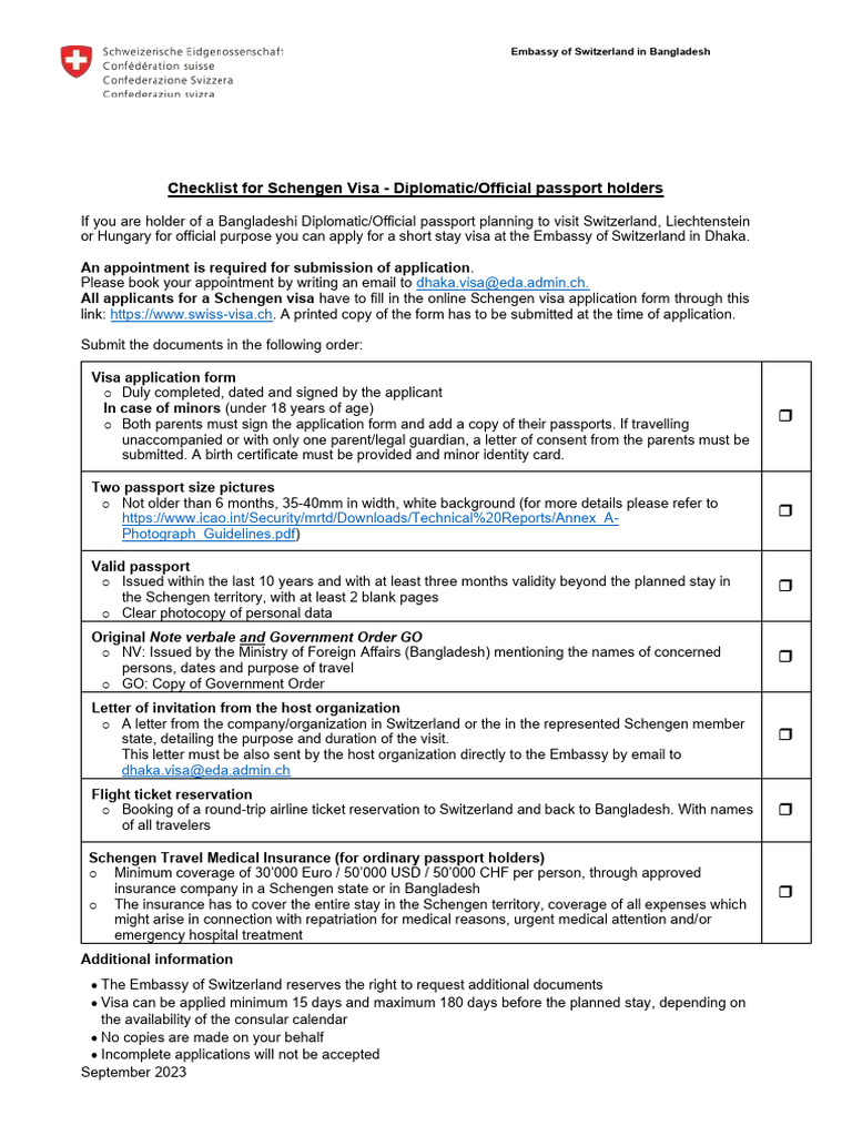Checklist Schengen Official Visa - EN | PDF | Travel Visa | Passport