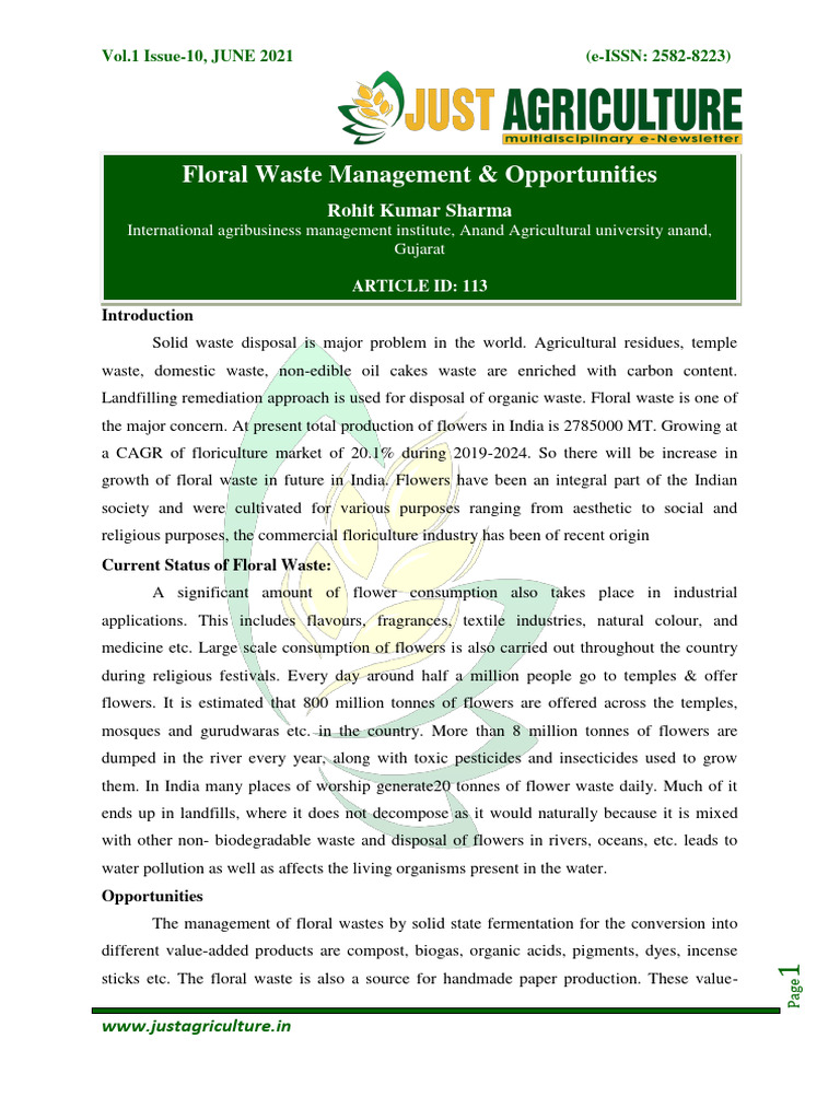 Floral Waste Management Solutions | PDF | Waste Management | Waste