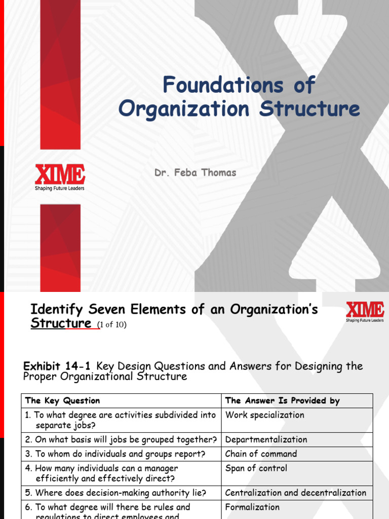 Foundations of Organization Structure: Dr. Feba Thomas | PDF ...