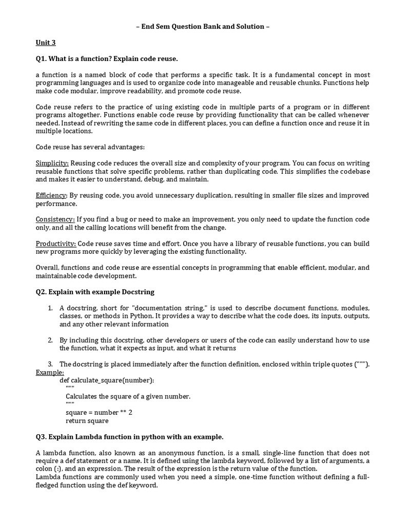 End Sem Question Bank And Solution Pdf Inheritance Object Oriented Programming Class