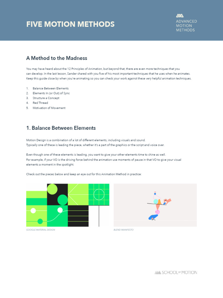Five Animation Methods Pdf Animation