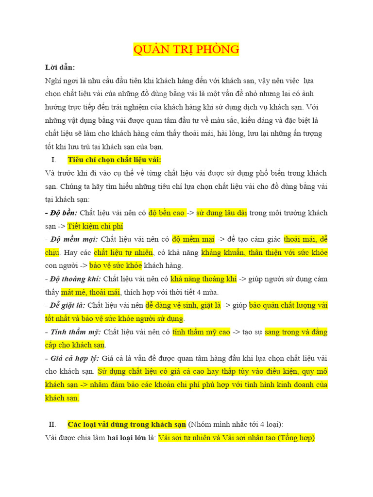 Quản trị phòng | PDF