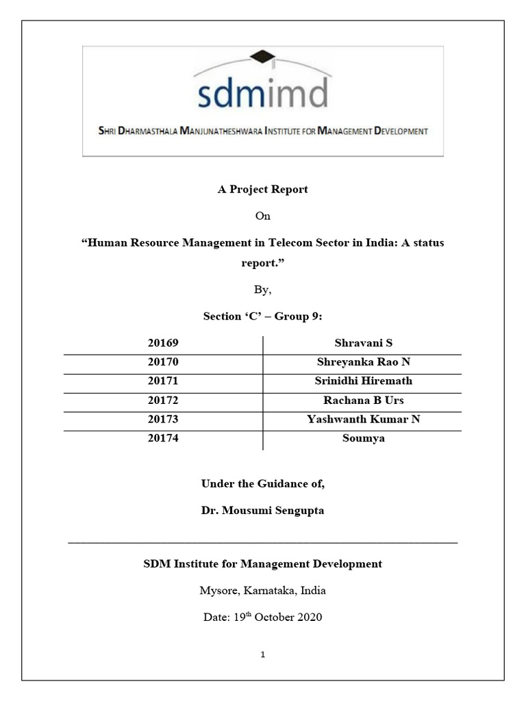 HRM Project Report - Group 9 - Sec C | PDF | Business