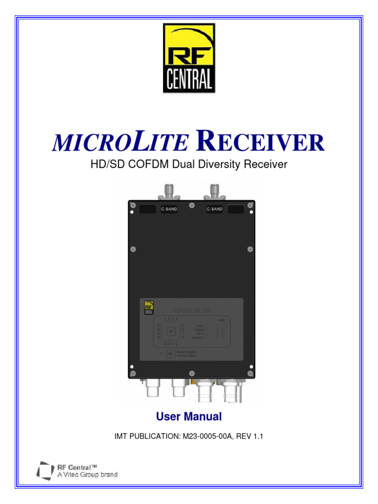 MLR Manual - Rev 1.1 | PDF | Video | Orthogonal Frequency Division ...