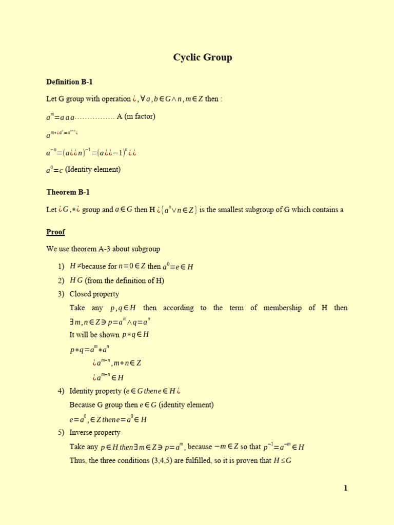 Cyclic Group | PDF | Group (Mathematics) | Mathematical Structures