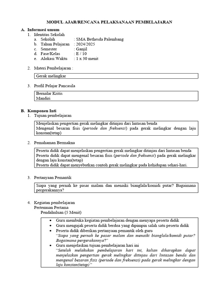 Modul Ajar Microteaching | PDF