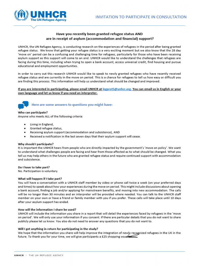 Invitation To Participants | PDF | Refugee | United Nations High ...