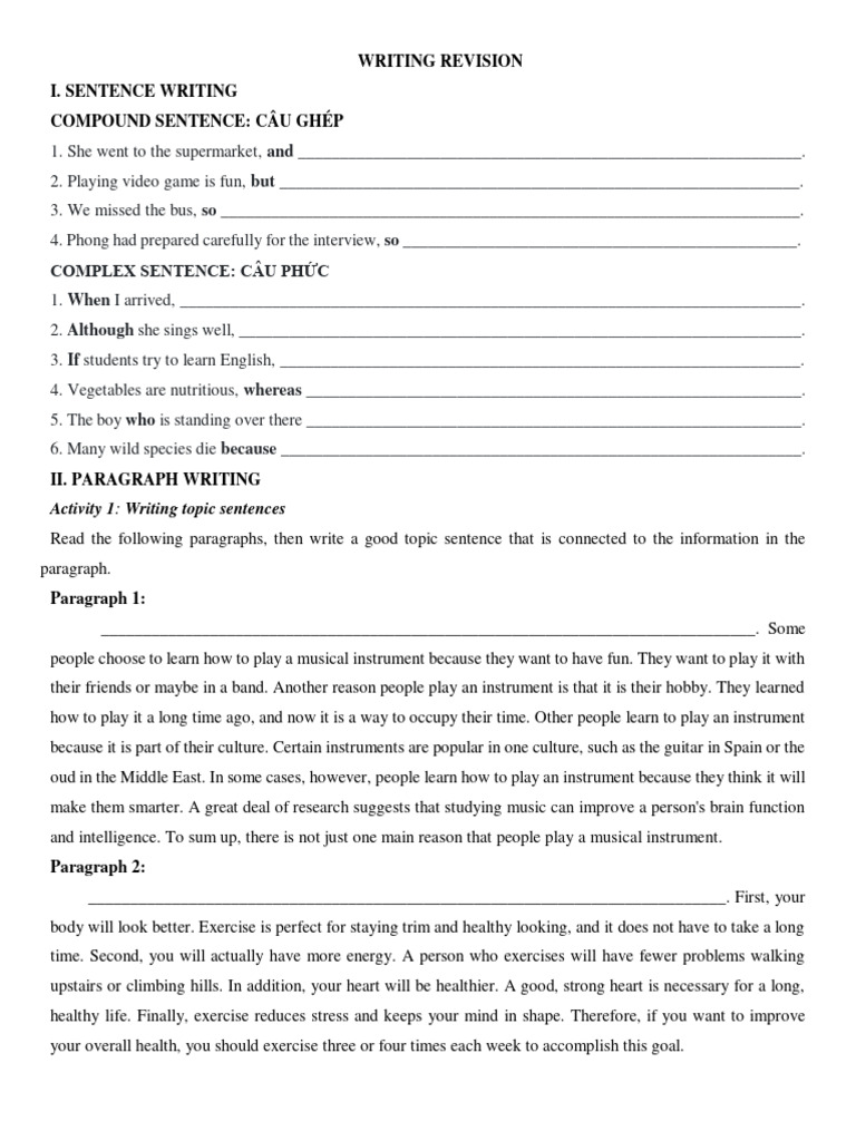 Paragraph Writing Revision | PDF | English Language | Vietnam
