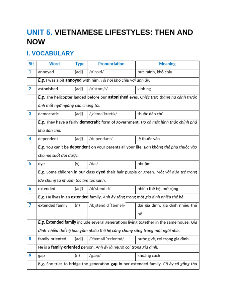 Chuyên Sâu NG Pháp Và T V NG Global Success 9 UNIT 6. VIETNAMESE STYLES THEN AND NOW | PDF